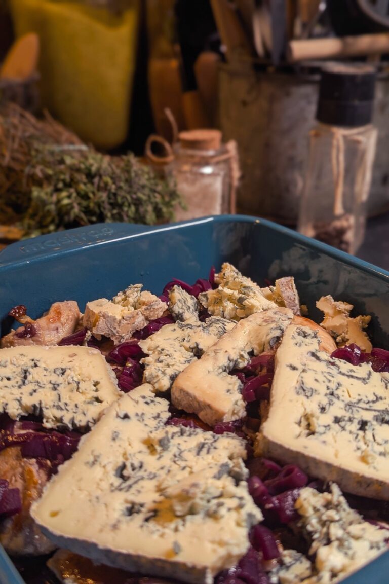 Poulet au bleu d'Auvergne et au vin rouge de Justine - Blog